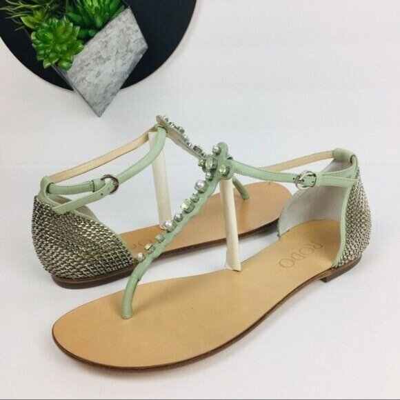 Rodo | Shoes | Rodo Leather Sage Green Thong Sandals 38 | Poshmark